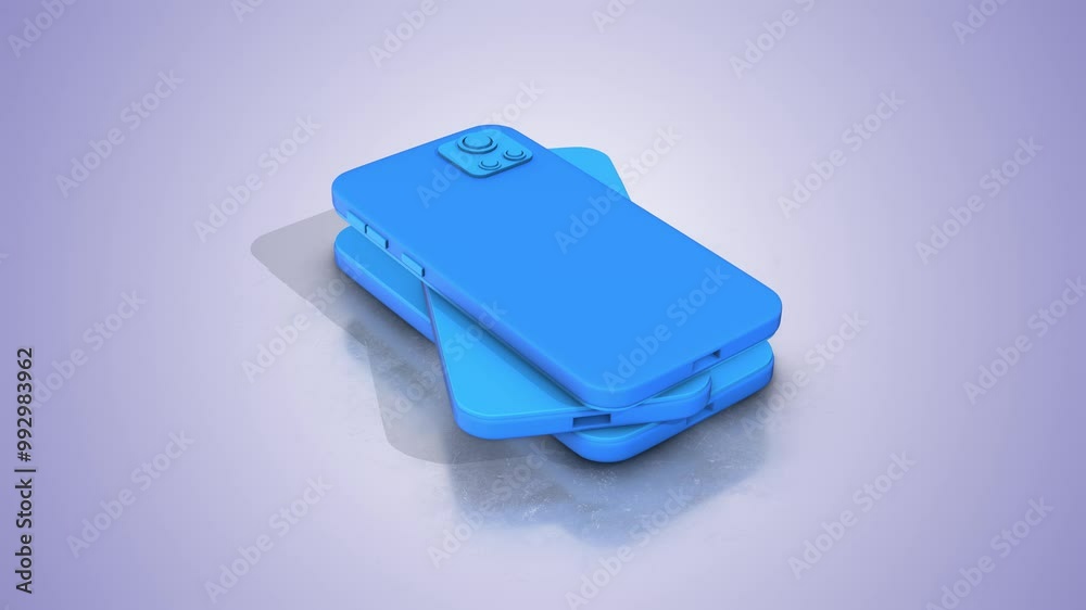 3D Mobile Phone Icon on a Reflective Floor. Smart Phone Icon 3D. Mobile ...