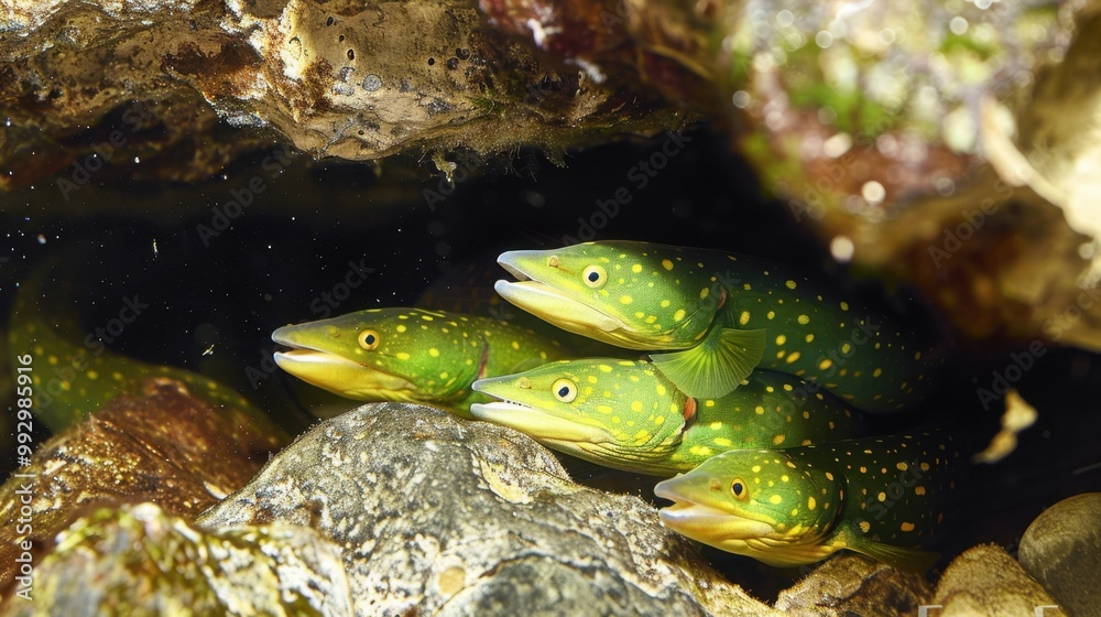 Moray Eel Cave: A unique tank featuring rocky crevices inhabited by ...