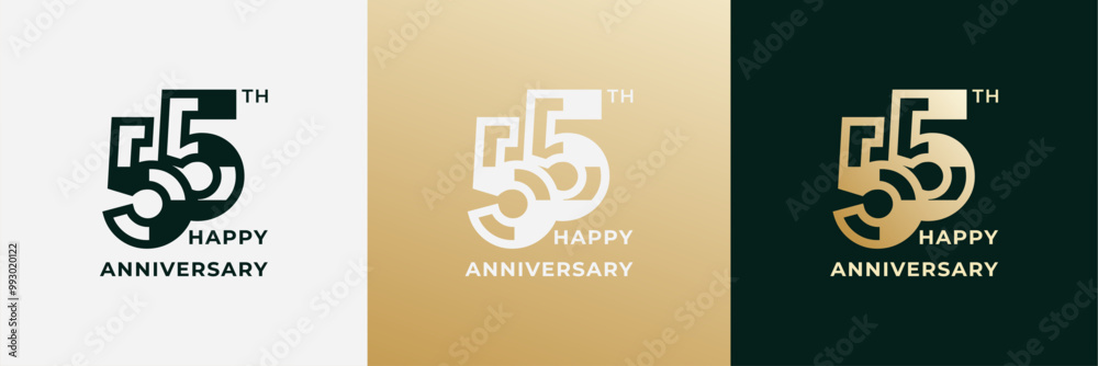 Logo 55th, 55 years anniversary, design template for celebration ...