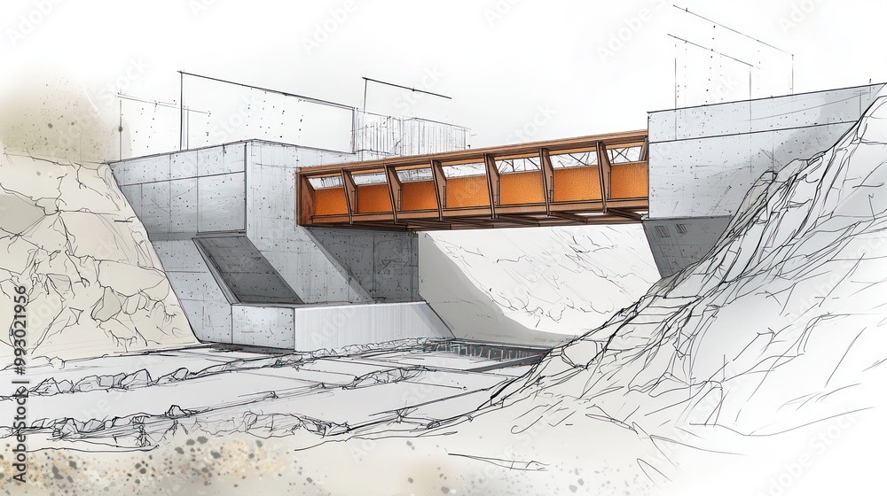 Technical drawing of a bridge restoration project, showcasing the use ...