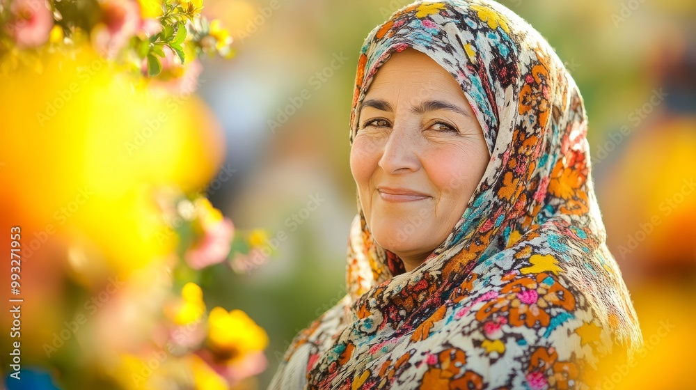 Iraqi Woman Embracing Nowruz: Celebrating in Traditional Dress with ...