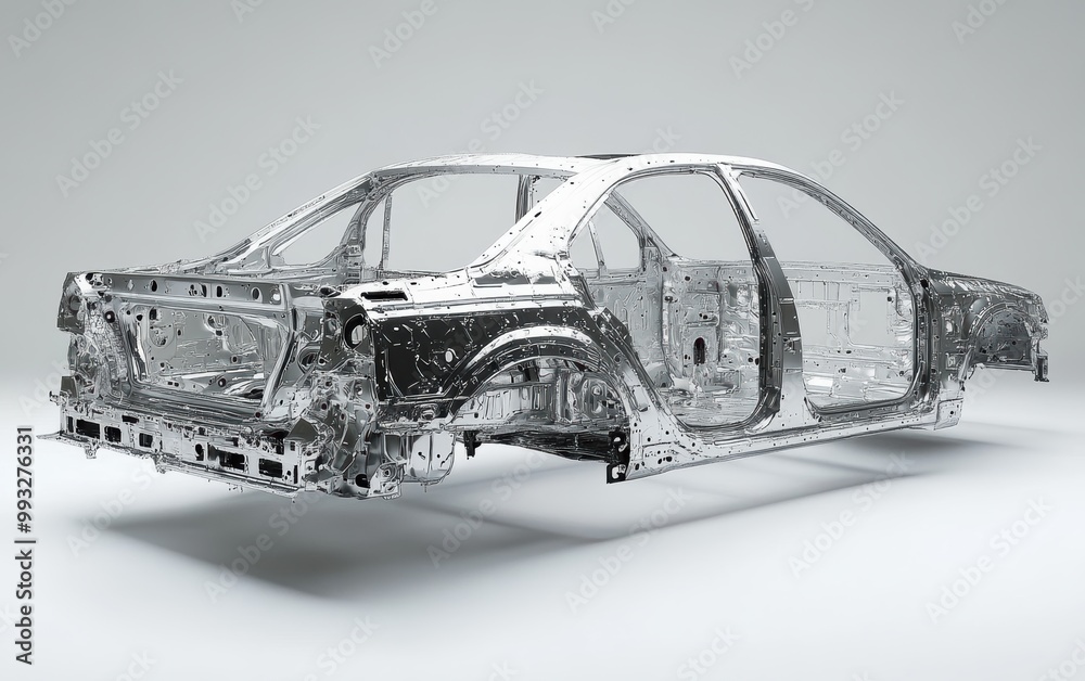 Unveiling the Skeleton: A Gleaming Car Chassis, a Symphony of Metal ...