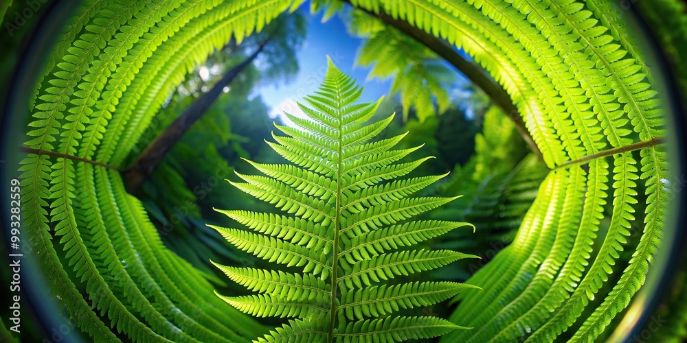 fern, background, nature, texture, fisheye, leaf, Green fern leaf ...
