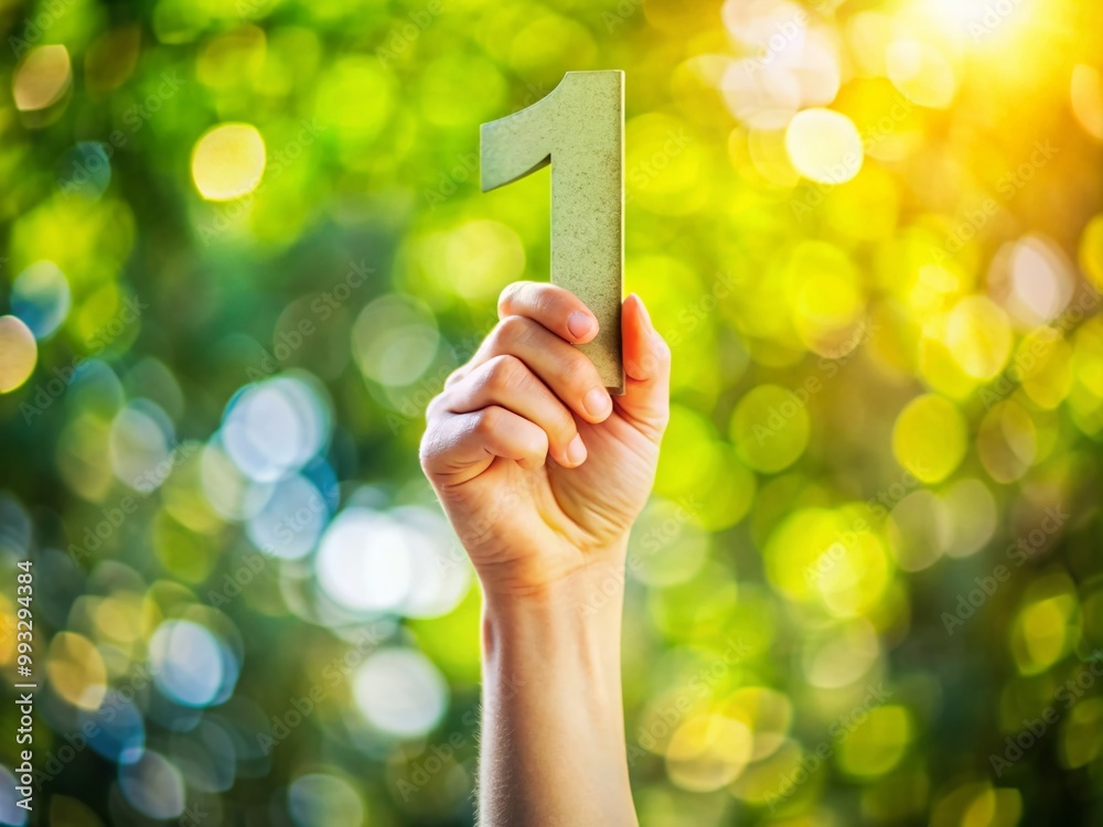 Hand Holding Up Number One Signifying Success, Achievement, or First ...