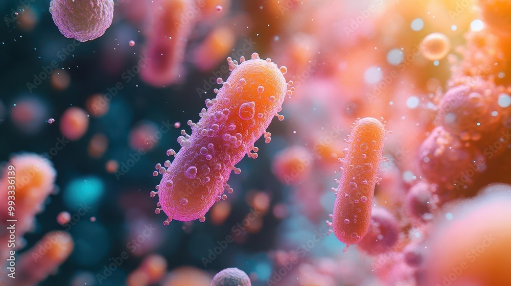 microscopic view of probiotics showcasing diverse bacteria colonies ...