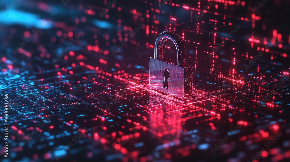Holographic representation of cybersecurity with a circuit lock ...