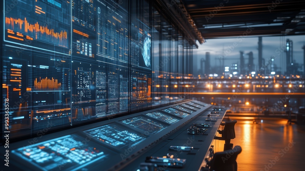 Comprehensive layout of a cutting-edge supply chain control tower, with ...