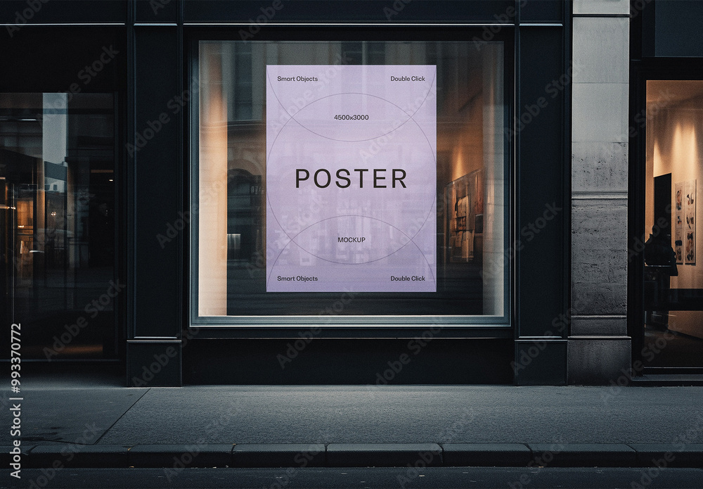 Shopfront Window Poster Mockup With Generative AI Stock Template ...