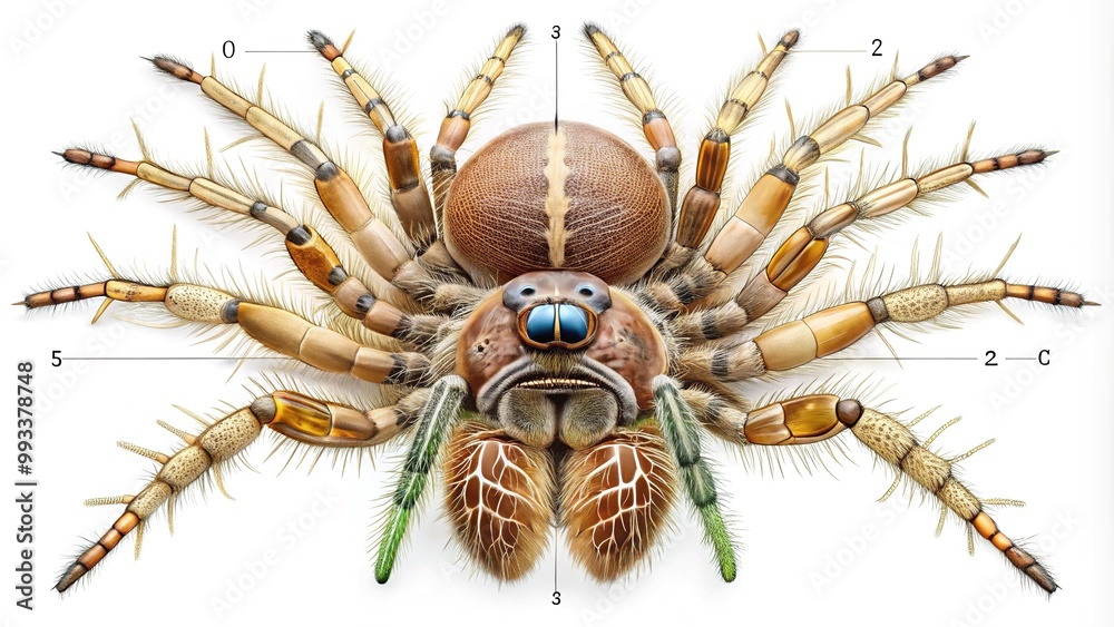 In-depth anatomical spider diagram demonstrating body parts and their ...