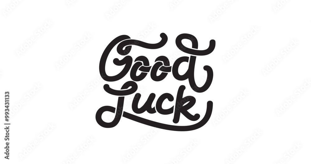 Good Luck Handwritten Text Vector Illustration: Perfect for Positive ...