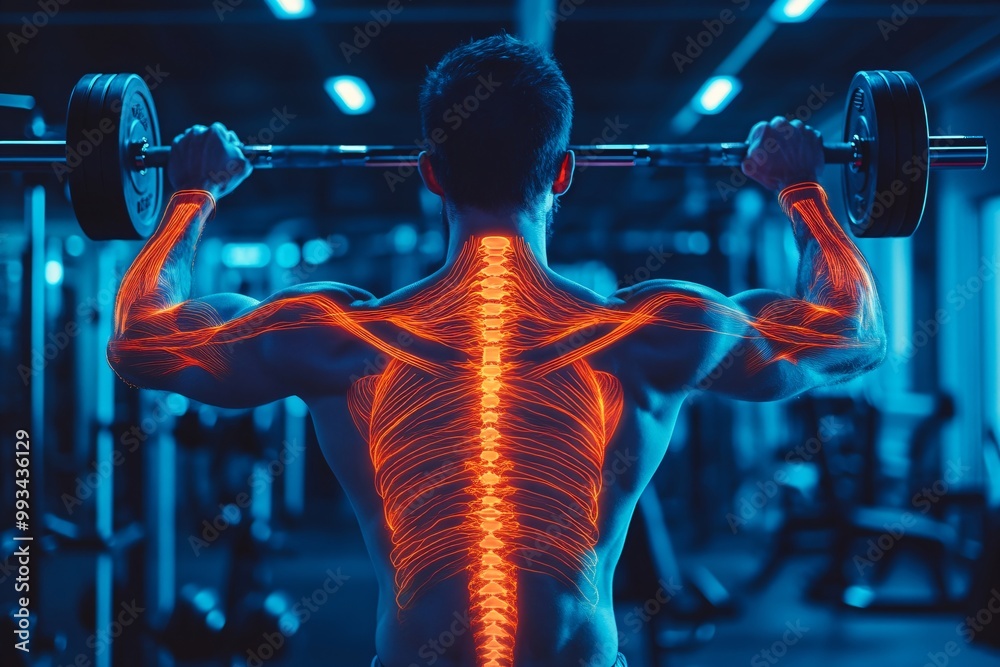 3D visualization of the load of the deadlift on human muscles and ...