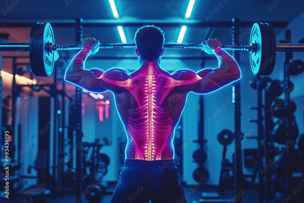 3D visualization of the load of the deadlift on human muscles and ...