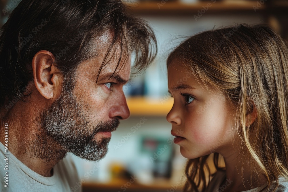 child mother family problem father woman conflict girl arguing adult ...