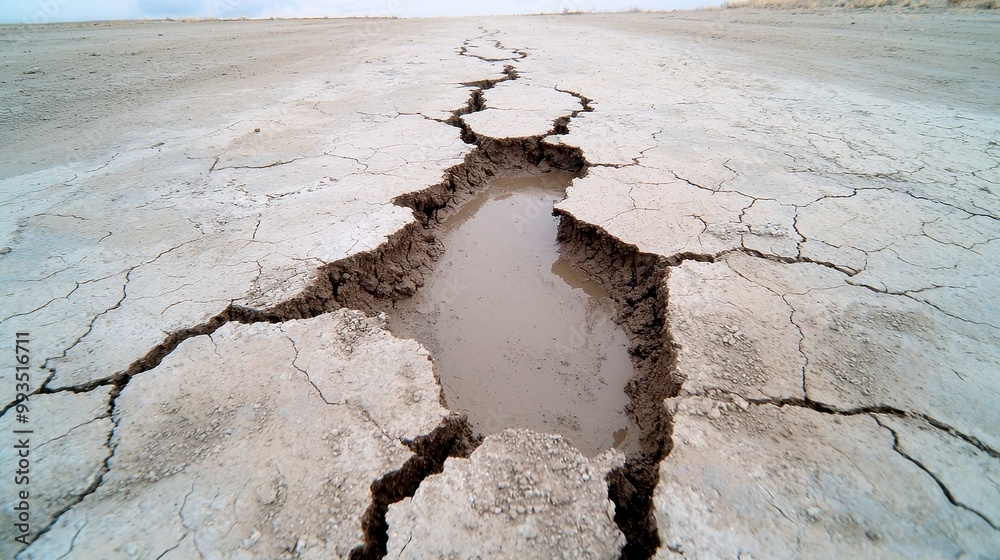 Cracked Earth in Billings, Montana, dry weather revealing deep fissures ...