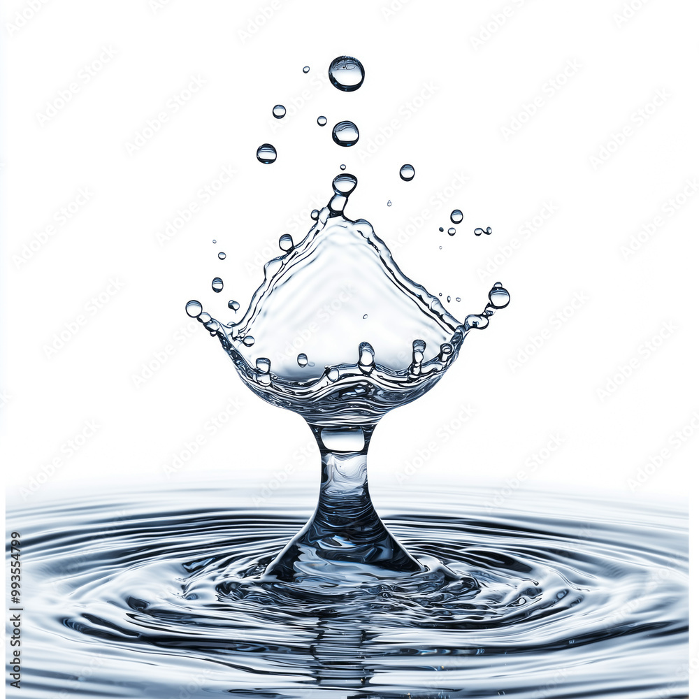 Mid-Air Water Splash Creating Ripple Effect, Captured Bullet Impact ...