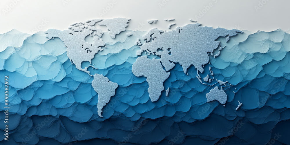 Artistic world of finance, trade, and global warming. Globalism and ...