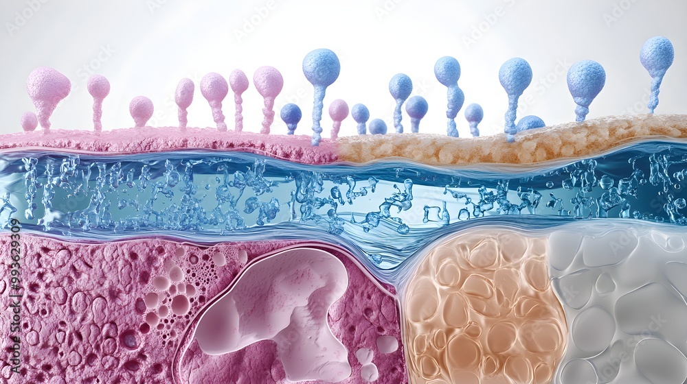 Cross-sectional view of acne treatment progression, highlighting ...