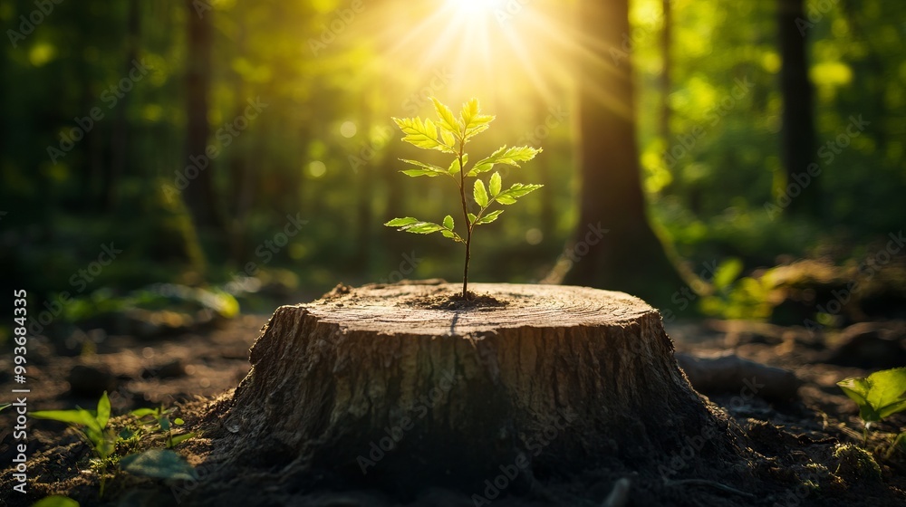 New Life Amidst Old Roots: A Symbol of Hope. AI generated illustration ...