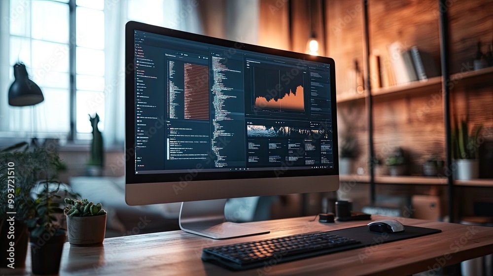 Computer monitor with crisp, high-resolution display, showcasing ...