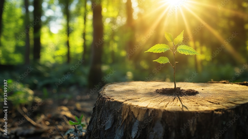 New Life Amidst Old Roots: A Symbol of Hope. AI generated illustration ...
