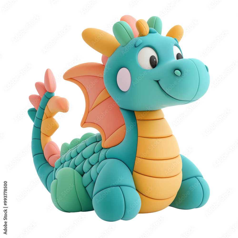 Colorful cartoon dragon toy with playful features, suitable for ...