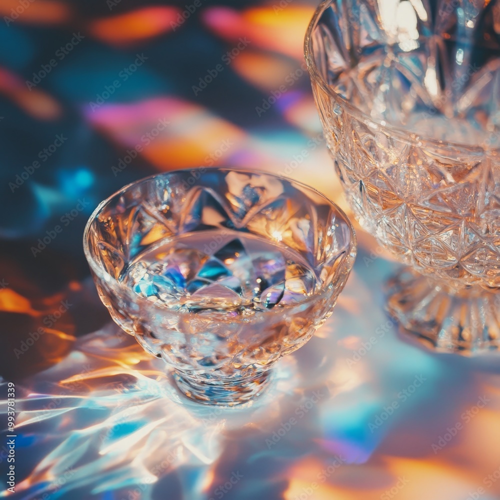 Light refracting under retro glass. The refracted light creates a ...