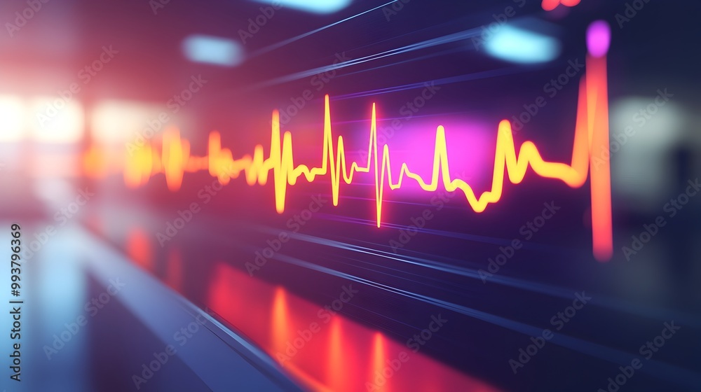 Vibrant Live EKG Monitor Display Showcasing Fluctuating Heart Activity ...