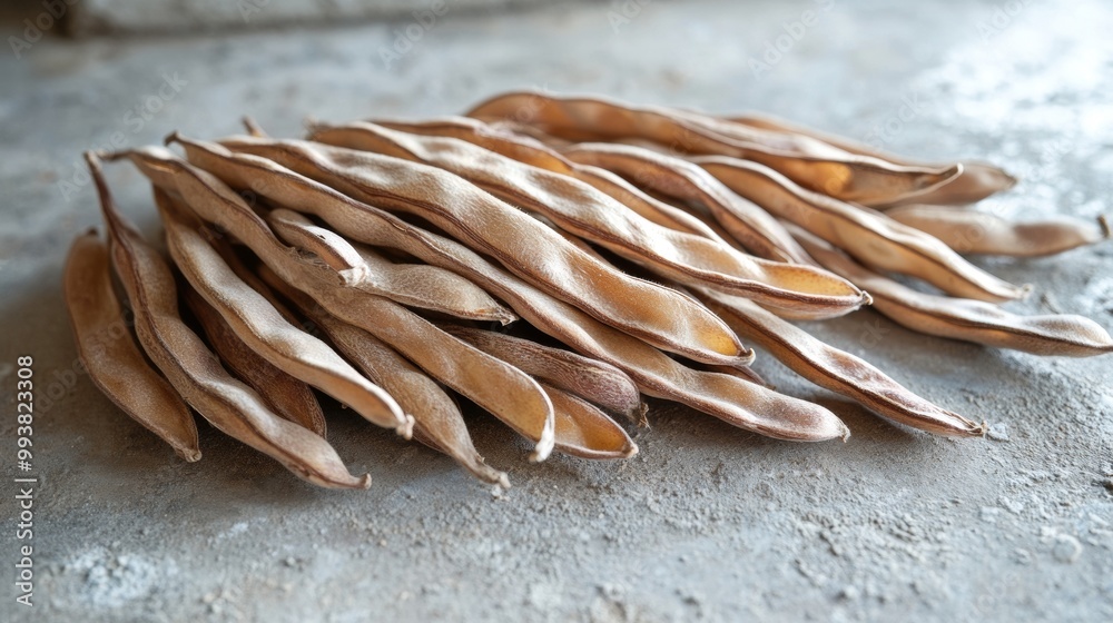 Dried roman beans, still in their pods, are ready to be used. They are ...