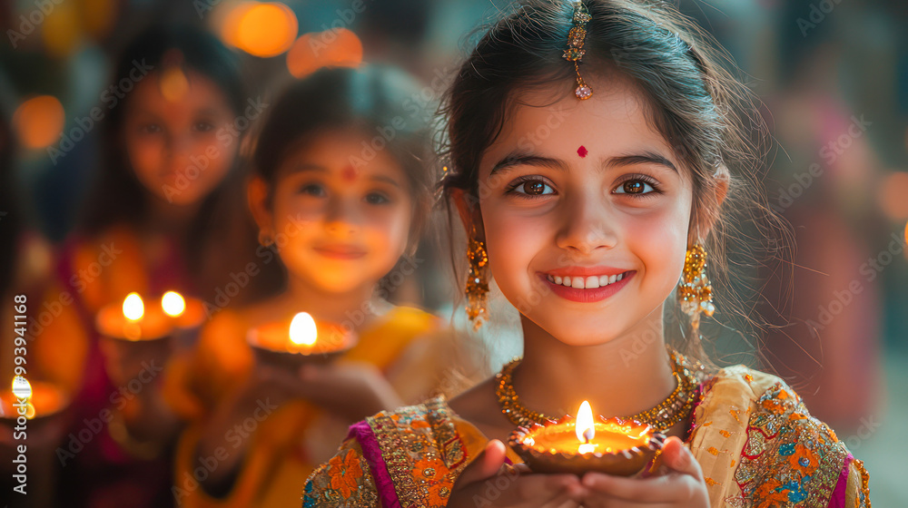 Beautiful indian girl wearing traditional clothing and jewelry holding ...