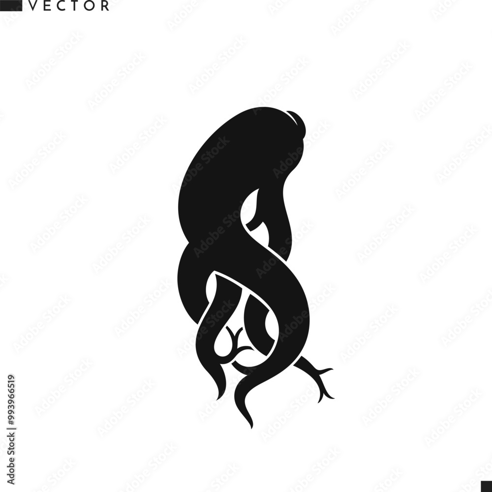 Ginseng root silhouette. Chinese medicine sign Stock Vector | Adobe Stock