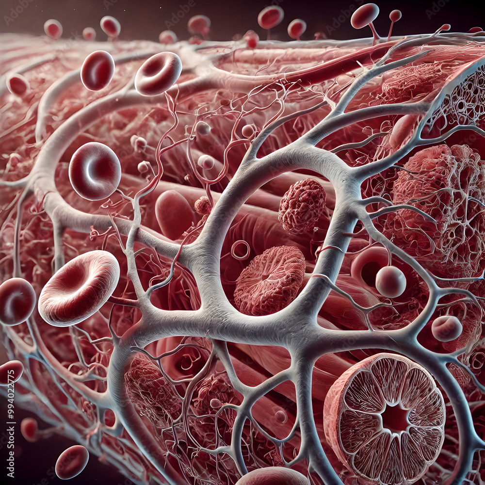 Structure of capillaries, their role in connecting arteries and veins ...