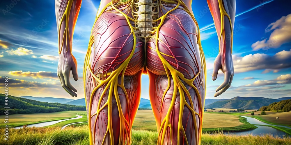 Detailed Anatomical Illustration of the Superior Gluteal Nerve and Its ...