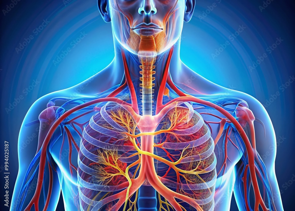 Detailed Bronchi Diagram Illustrating Anatomy and Function of the Human ...