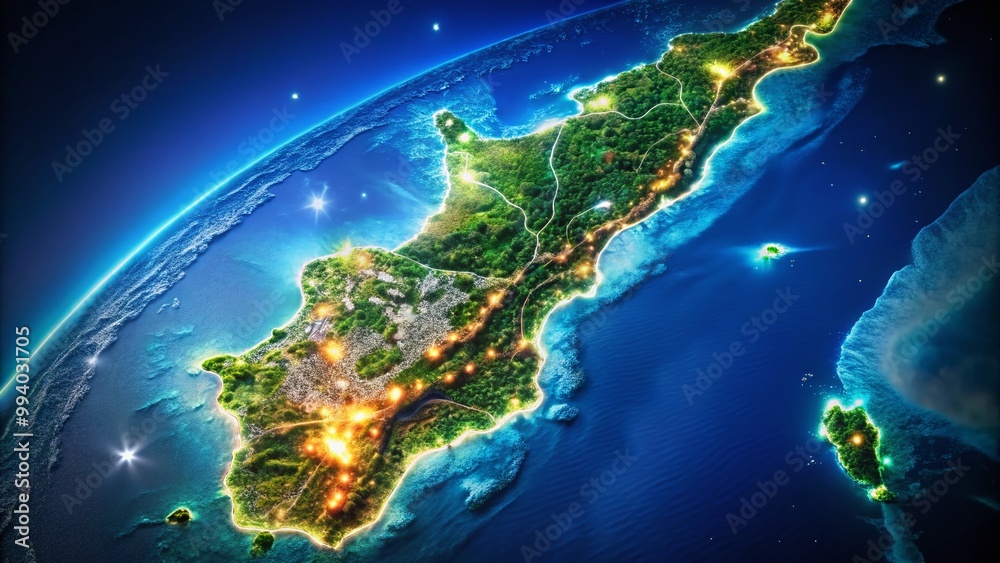 Detailed Guam World Map with Geographic Features and Political ...