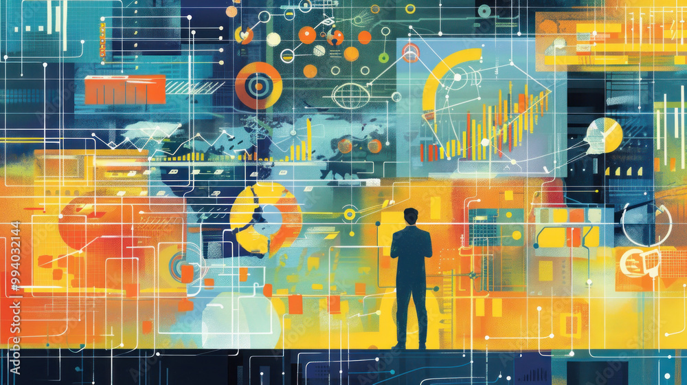 A data scientist presenting complex data insights through visually ...