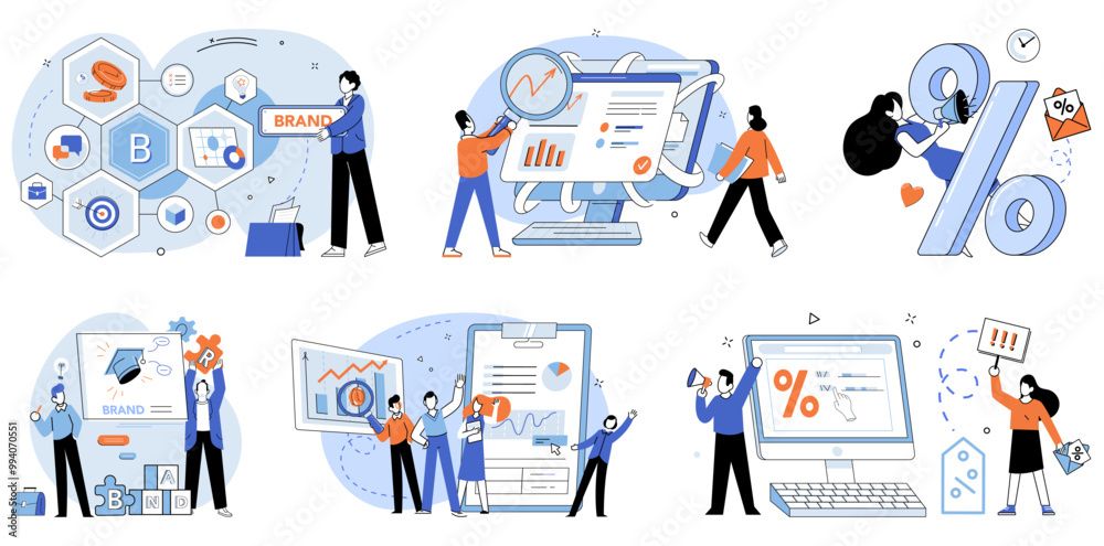 Brand vector illustration. Trend, current, rides waves cultural shifts ...