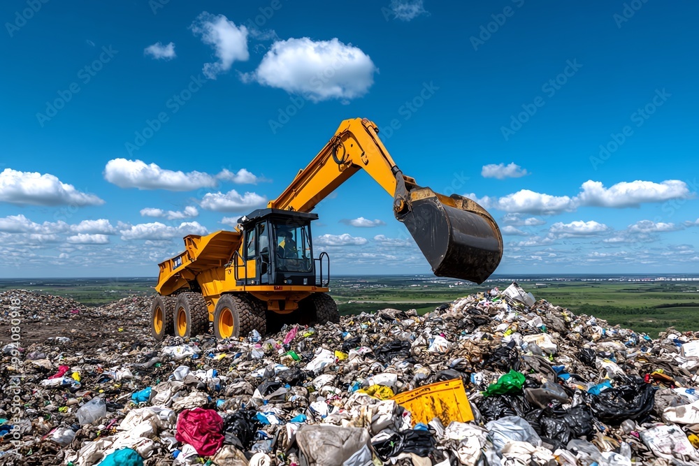 A landfill site filled with trash and debris, highlighting the growing ...