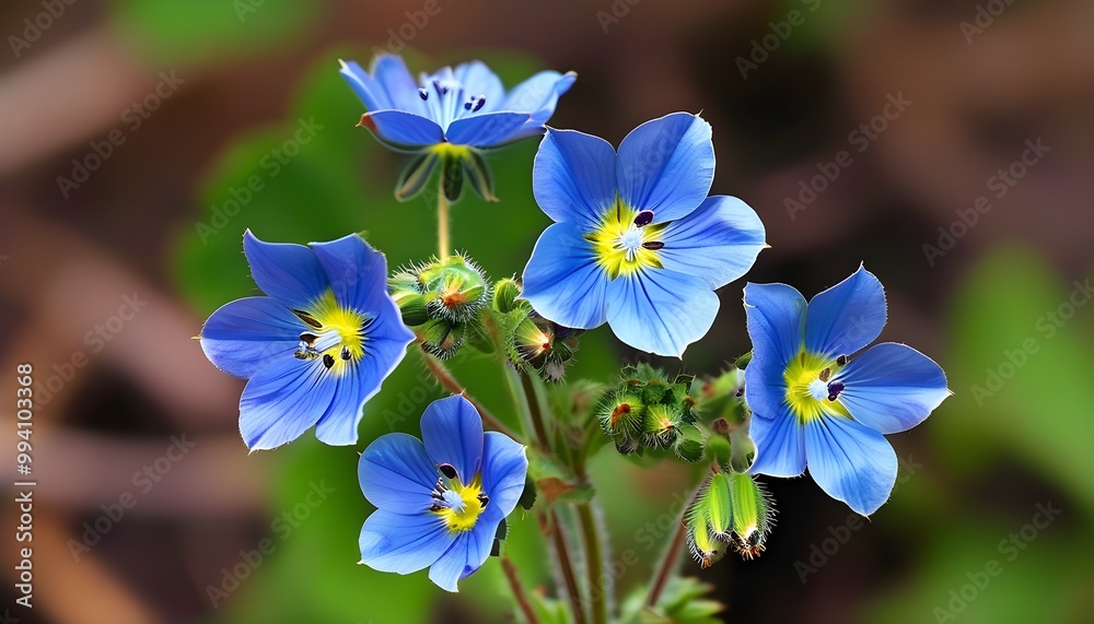 Borage plant, Borago officinalis, showcasing the beauty of a perennial ...