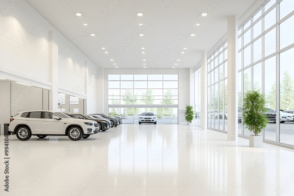 Sleek and modern car service center featuring a minimalist ...