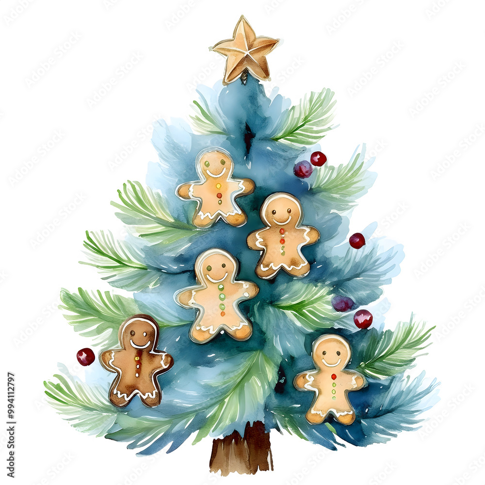 Christmas-themed watercolor clipart hand drawing ideas, Vintage ...