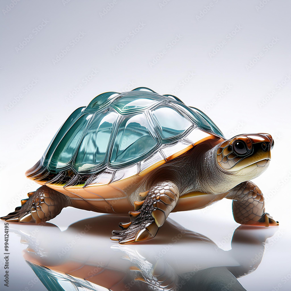 tortue, carapace en verre animal, reptiles, carapace, isolé, animal de ...