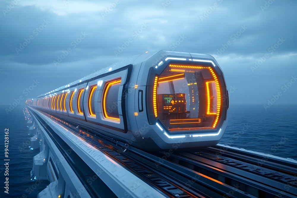 Concept art depicting a sleek and modular underwater research station ...