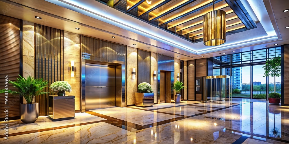 Elegant Luxury Lift Lobby Design with Modern Aesthetics and ...