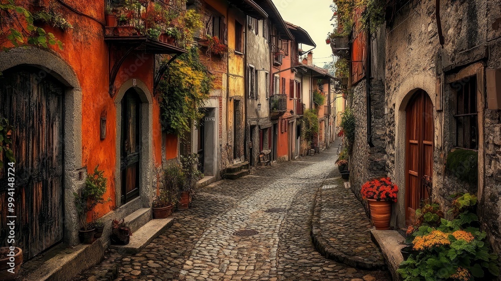 Photos of ancient villages, cobblestone streets, historical ...