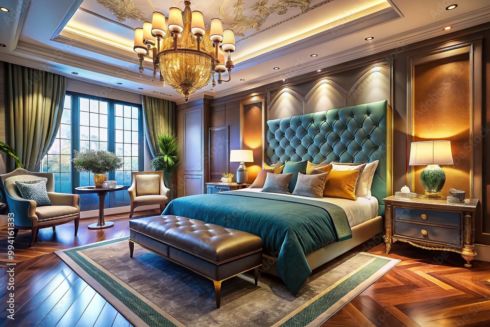 Elegant Modern Luxury Bedroom Design with Plush Bedding, Stylish ...
