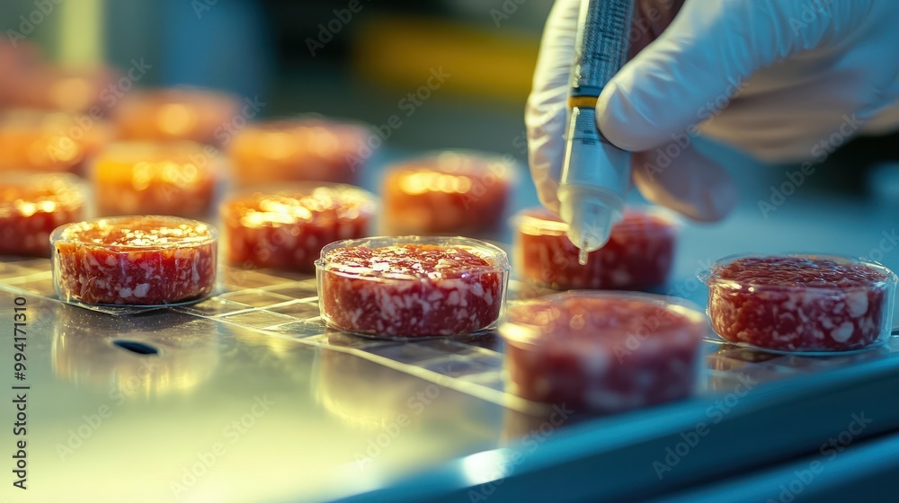 Labgrown meat samples being tested for texture and taste, Food BioTech ...
