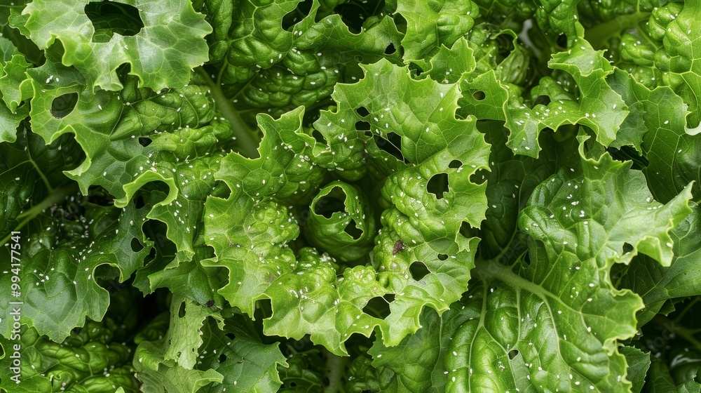 Lettuce Seedlings with Holes and Damage from Insect Invasion ...