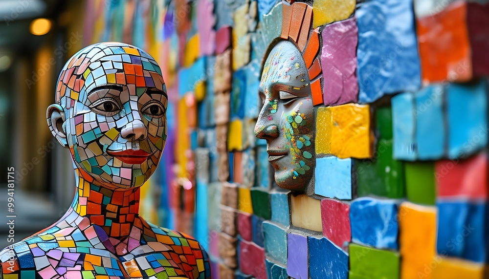 Vibrant mosaic installation celebrating the rich tapestry of human ...