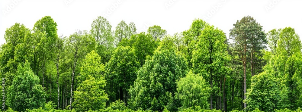 The cutout tree line has forest and green foliage in summer. Trees and ...