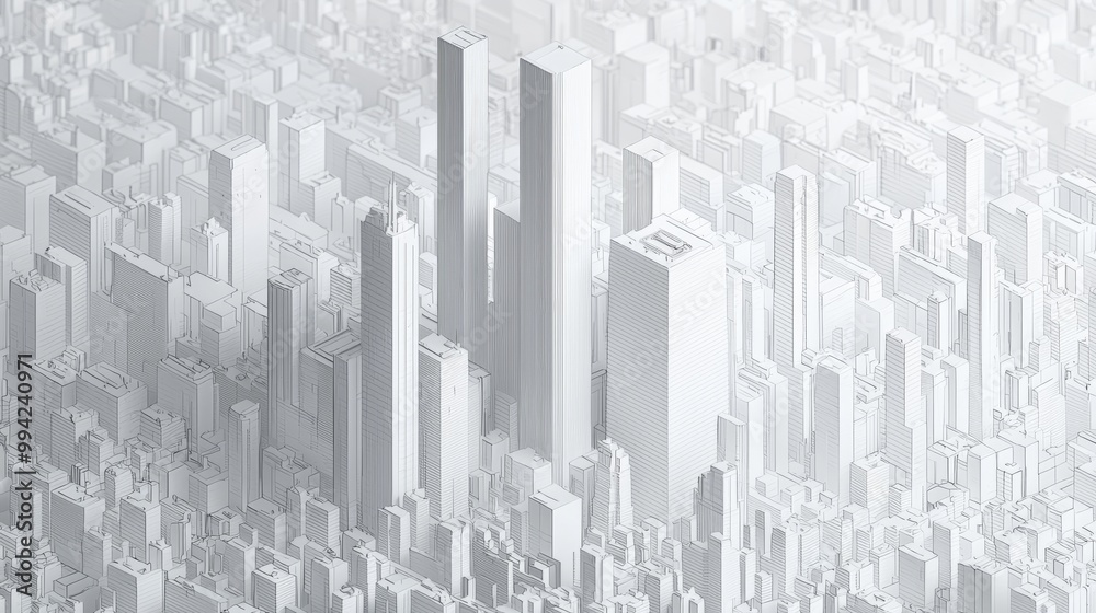 Detailed blueprints illustrating urban planning and city zoning. City ...